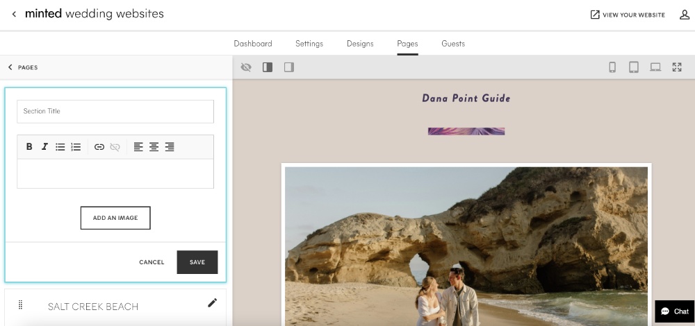 Wedding website minted store